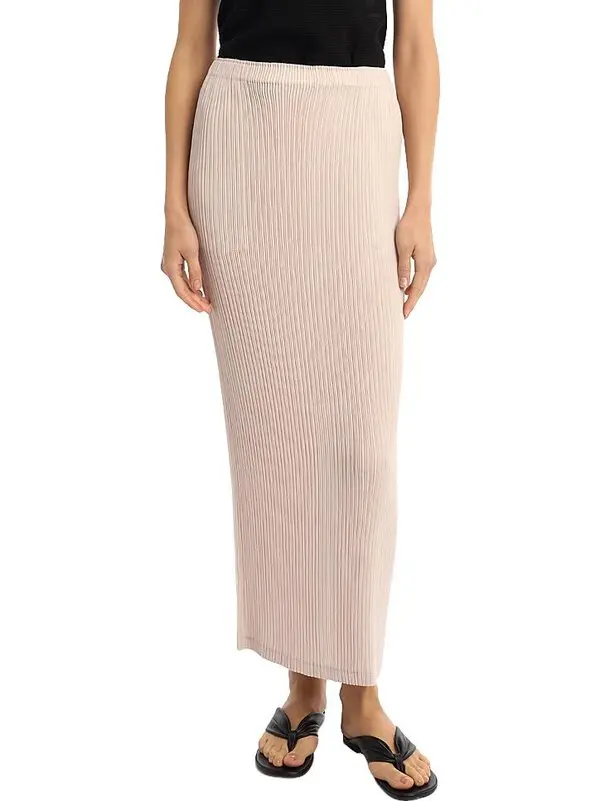 Issey Miyake Pleated Maxi Skirt - Emu Beige