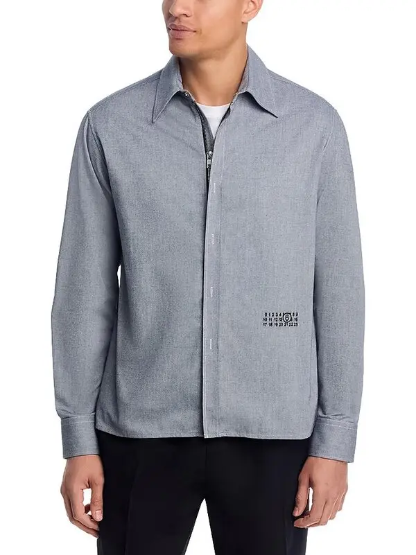 MAISON MARGIELA Long Sleeve Number Graphic Shirt - Black