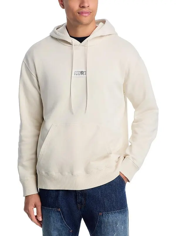 MAISON MARGIELA Drawstring Logo Hoodie - Ecru