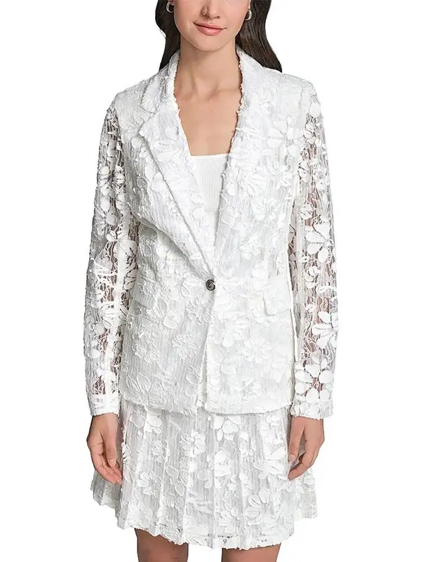Karl Lagerfeld Paris Lace Blazer - Soft White