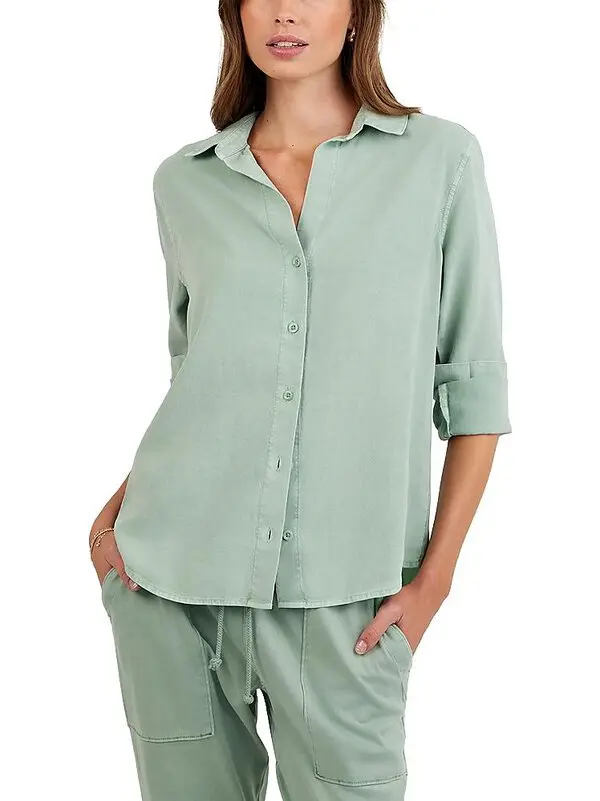 Bella Dahl Classic Button-down Shirt - Oasis Green