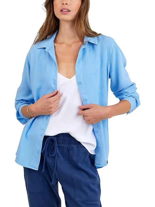 Bella Dahl Classic Button-down Shirt - Tidal Blue