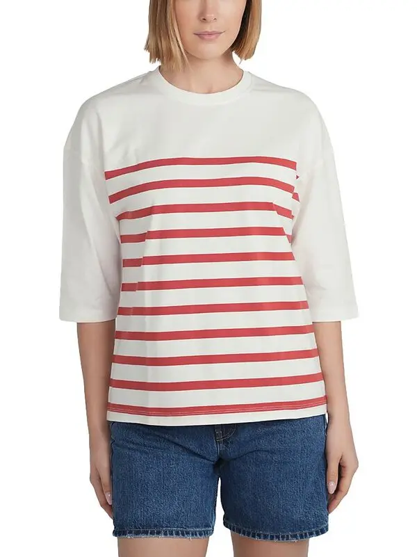 POINT Three-quarter Sleeve Tee - Siena Stripe