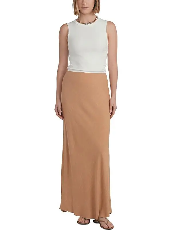POINT Straight Maxi Skirt - Iced Coffee