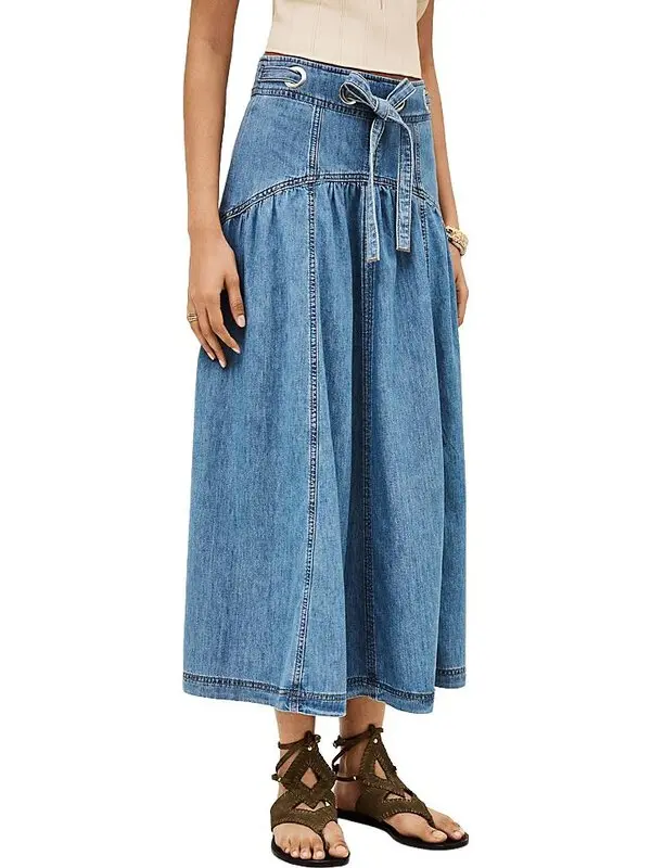 Ba&sh Lonia Denim Skirt - Light Used Blue