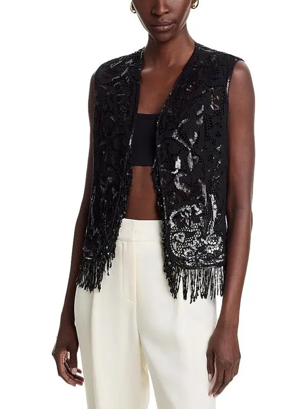 Kobi Halperin Maeve Sequinned Vest - Black