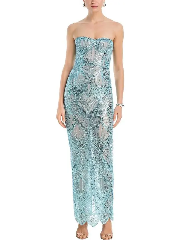 BRONX AND BRONCO Giselle Maxi Dress - Powder Blue