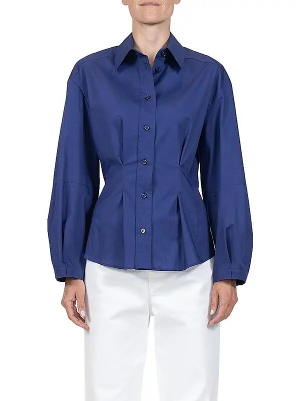 CALLAS MILANO Lucia Lantern Sleeve Shirt - Ocean