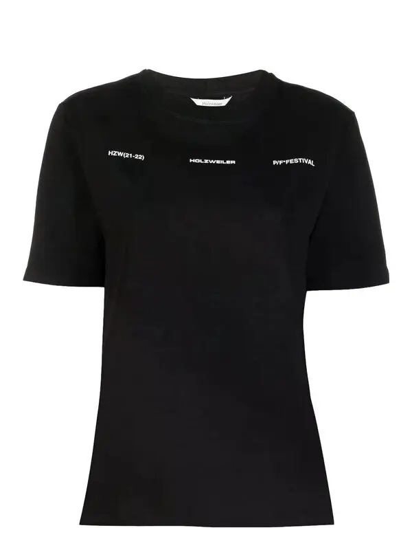 HOLZWEILER Graphic Print Organic Cotton T-shirt - Black