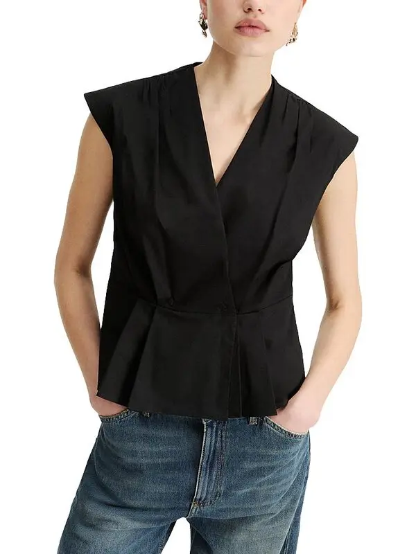 Marella Mllbazar Crossover Neck Top - Black