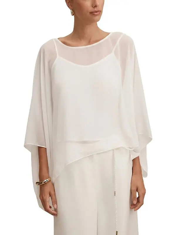 EVER NEW Sheer Cape - Porcelain