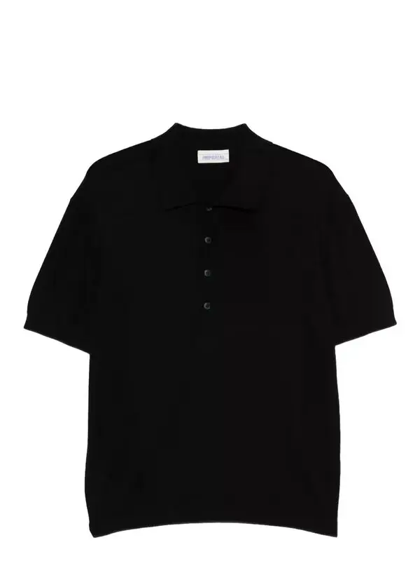 Imperial Short-sleeve Cotton Polo Shirt - Black