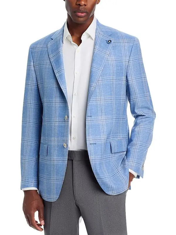 Hart Schaffner Marx Classic Fit Plaid Sport Coat - Medium Blue
