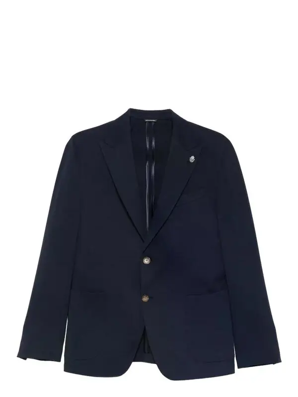 DANIELE ALESSANDRINI Peak-lapel Patch-pockets Blazer - Blue