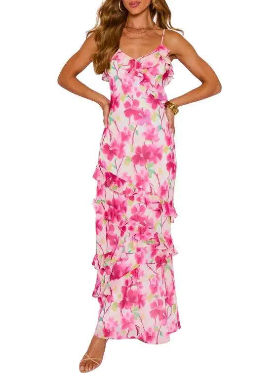 VICI Floral Print Sleeveless Maxi Dress - Pink Floral