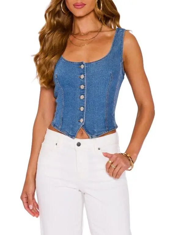 VICI Willow Denim Vest - Medium Wash