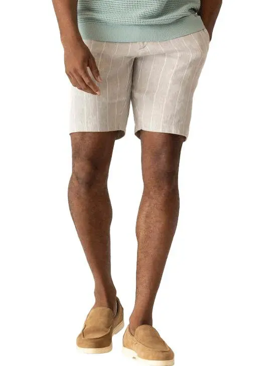 DEKE Oasis 8.5-inch Linen Blend Bermuda Shorts - Frost Gray
