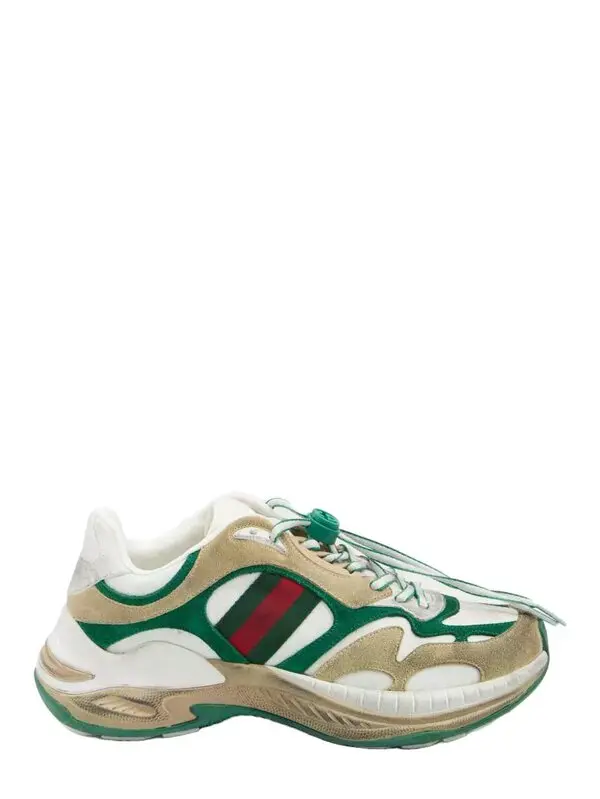 Gucci Striped Leather Sneakers - Neutrals