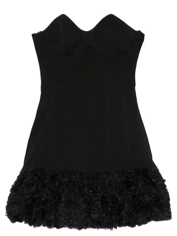 ANIYE BY Strapless Ruffled-trim Mini Dress - Black