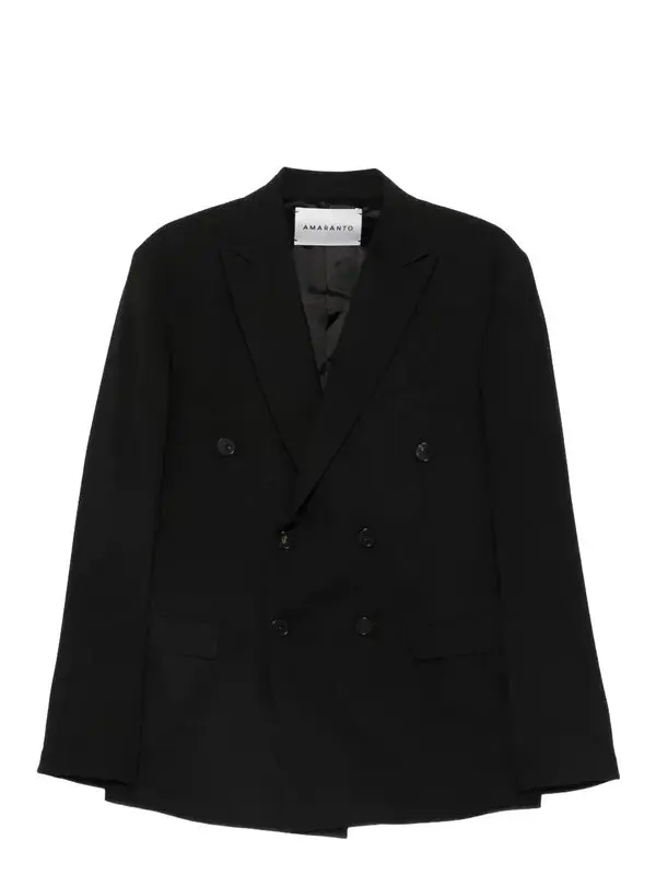 AMARANTO Double-breasted Blazer - Black