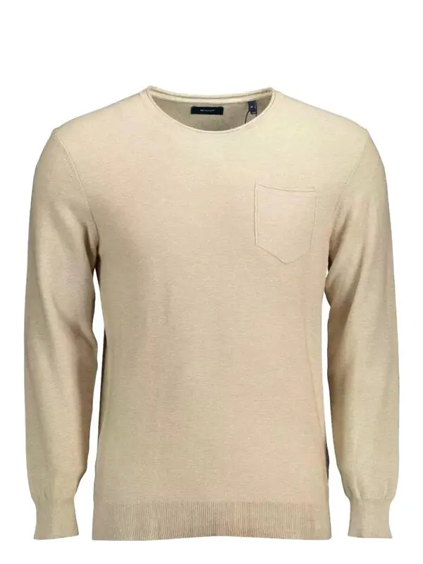 Gant Crew-neck Jumper With Chest Pocket - Neutrals