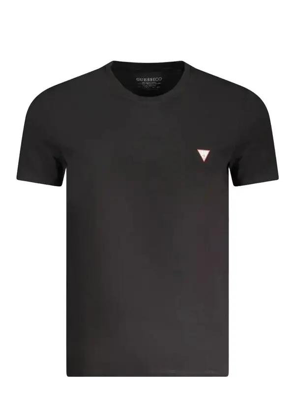 Guess Logo-patch Crew-neck T-shirt - Black