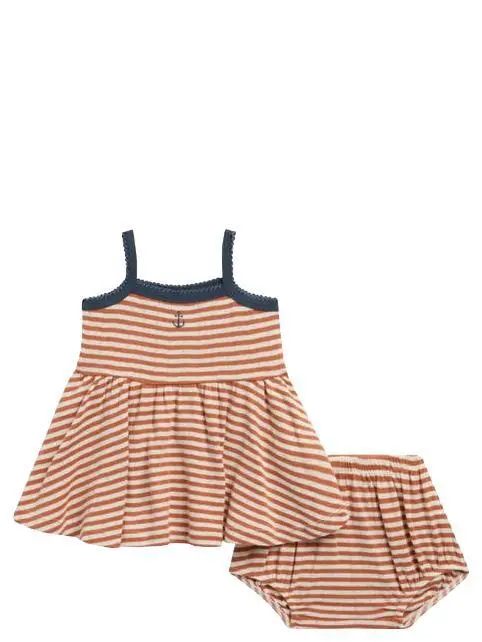 RYLEE + CRU Lea Stripe Sleeveless Dress - Poppy
