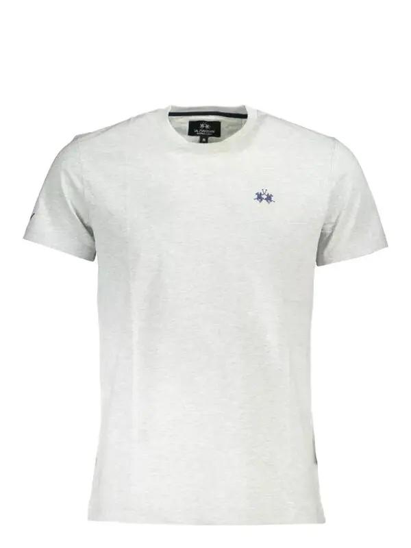 LA MARTINA Logo-embroidered Cotton T-shirt - Grey