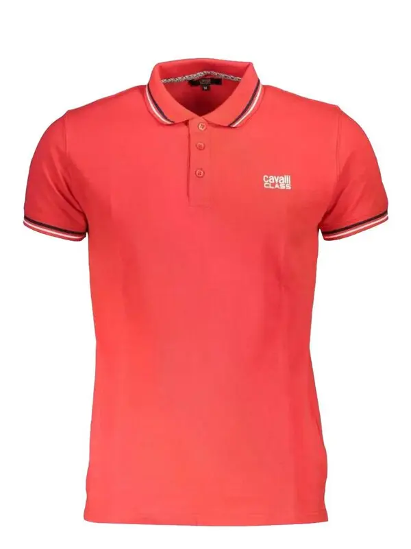 Roberto Cavalli Tipped Cotton Polo Shirt - Red