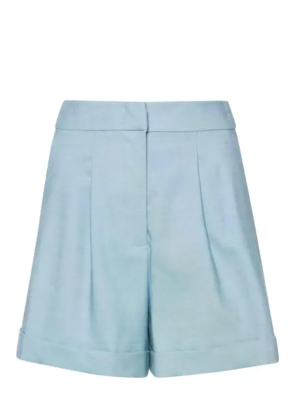 Federica Tosi Pleated Tailored Shorts - Blue