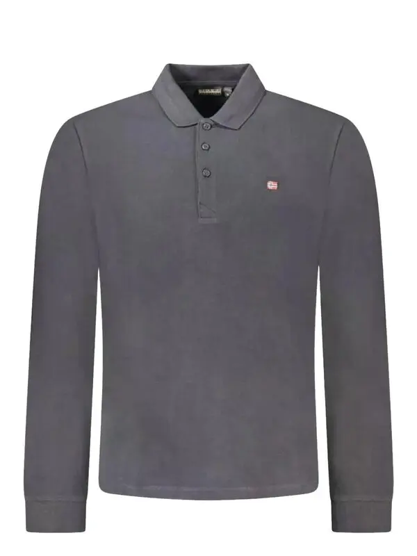NAPAPIJRI Long-sleeve Logo-embroidered Polo Shirt - Grey