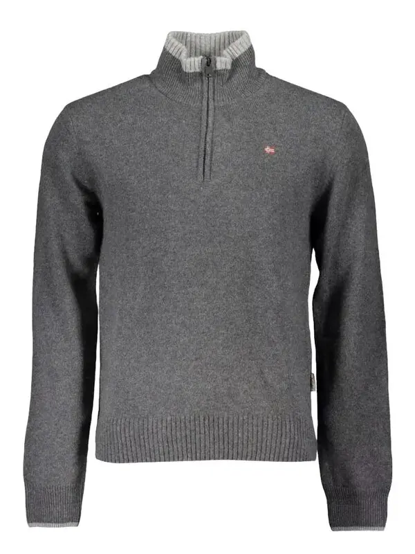 NAPAPIJRI Quarter-zip Mock Neck Sweater - Grey