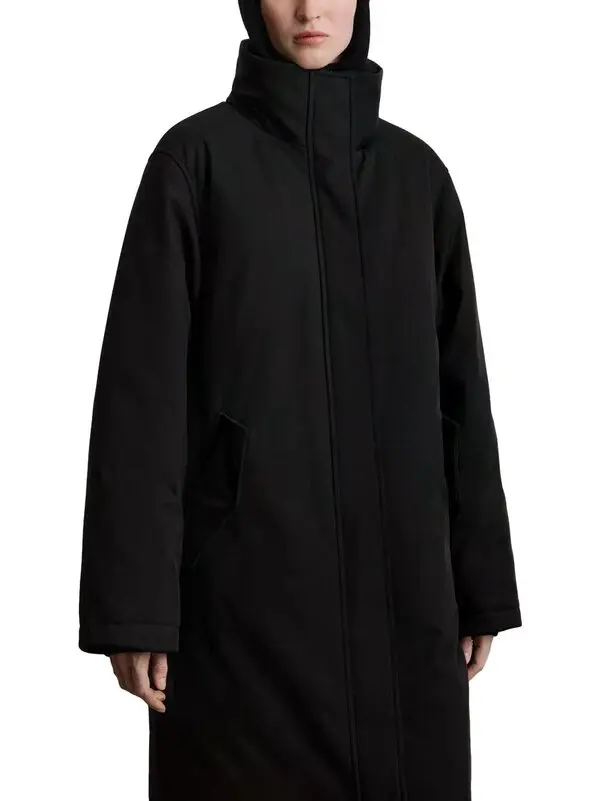 12 STOREEZ Single-breasted Padded Coat - Black