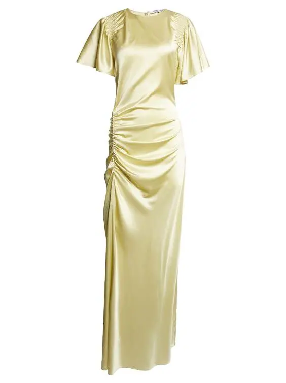Veronica Beard Huntleigh Side Ruched Gown - Pistachio