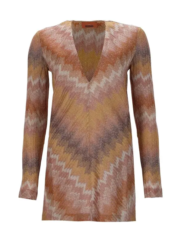 Missoni Long Sleeve Mini Dress - Multicolour