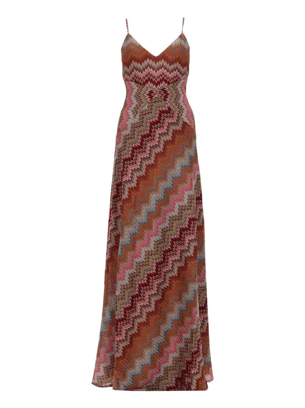 Missoni Abito Lungo With V-neck - Multicolour