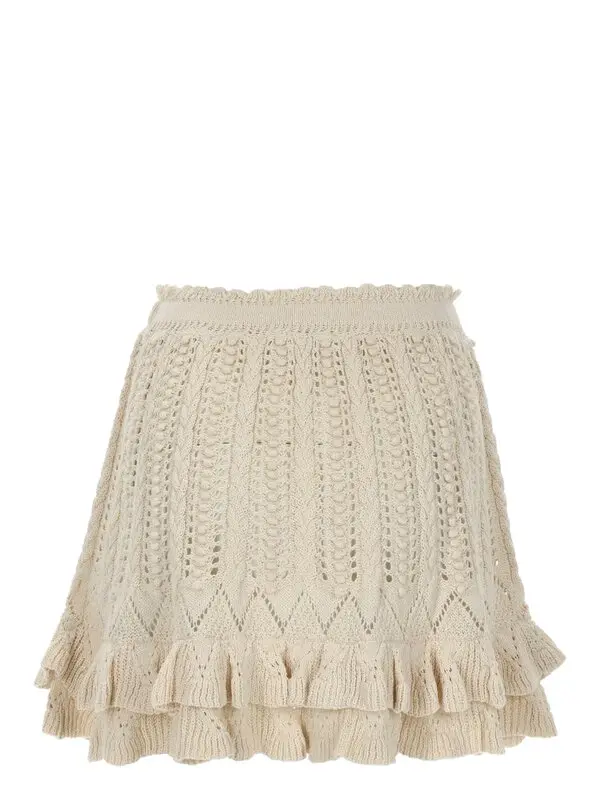 MARANT ETOILE Crochet Knit Mini Skirt - Ivory