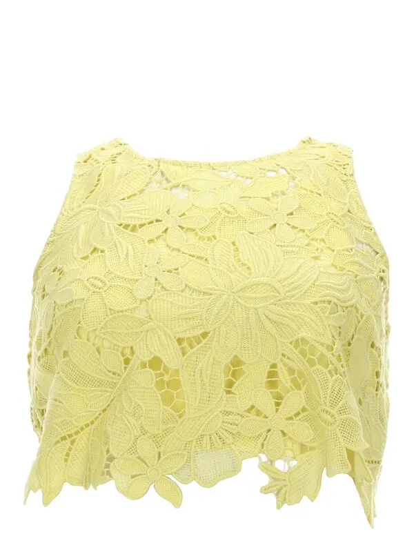 Sportmax Vasto" Macramé Top - Yellow