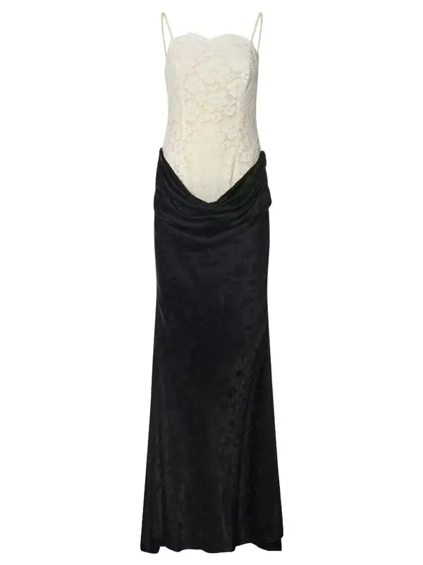 For Love & Lemons Karissa Lace Maxi Dress - Black