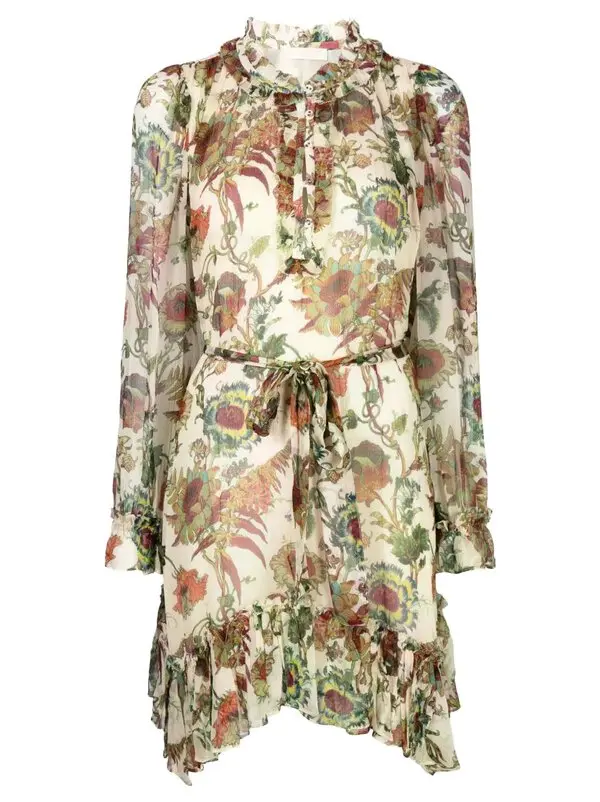 Ulla Johnson Anais Ruffled Mini Dress - Neutrals