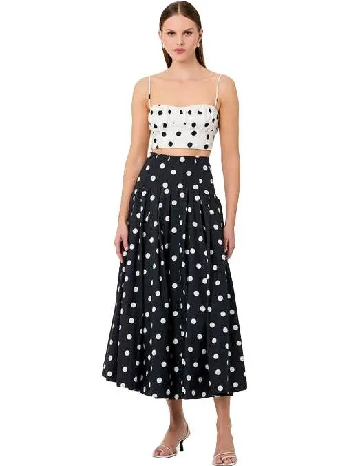 NICHOLAS Yulia Top - White Black Polka Dot