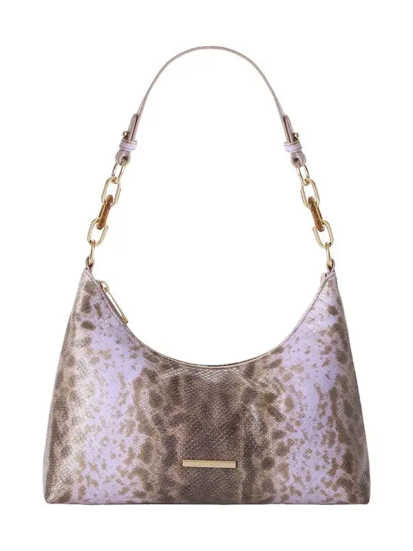 Brahmin Croc Embossed Leather Olivia Shoulder Bag - Sheer Lavender