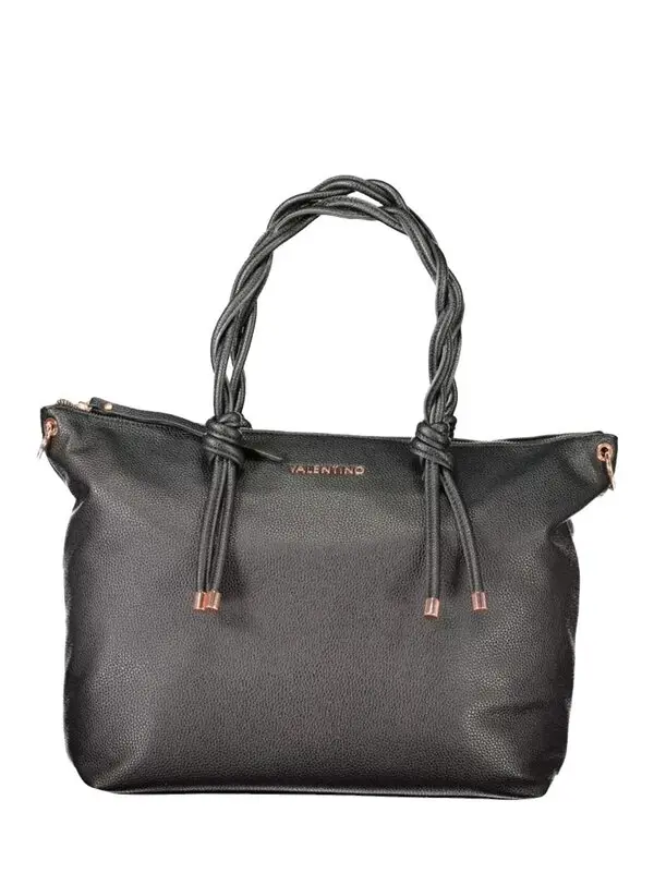 MARIO VALENTINO Braided-handle Drawstring Tote Bag - Black