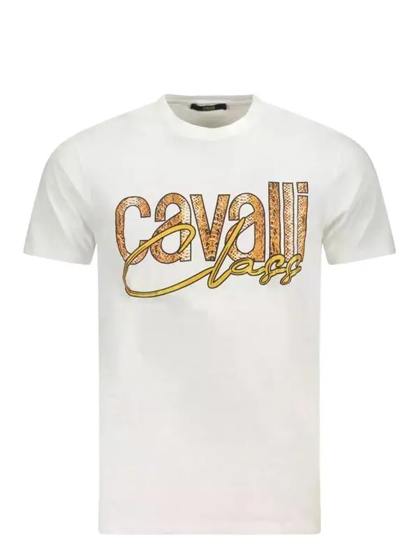 Roberto Cavalli Logo-print Cotton T-shirt - White