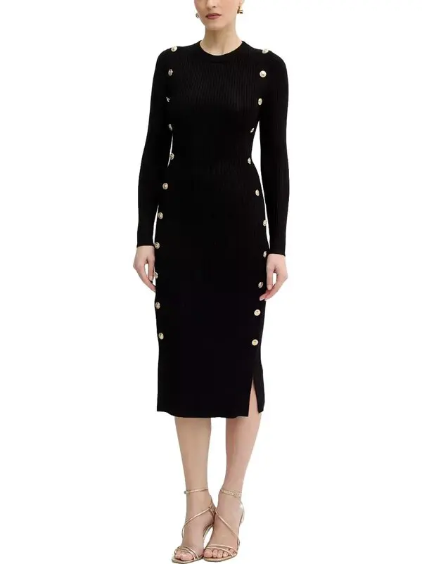 Guess Button-embellished Midi Dress - Black