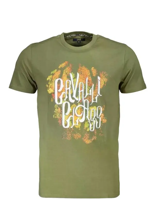 Roberto Cavalli Logo-graphic Cotton T-shirt - Green