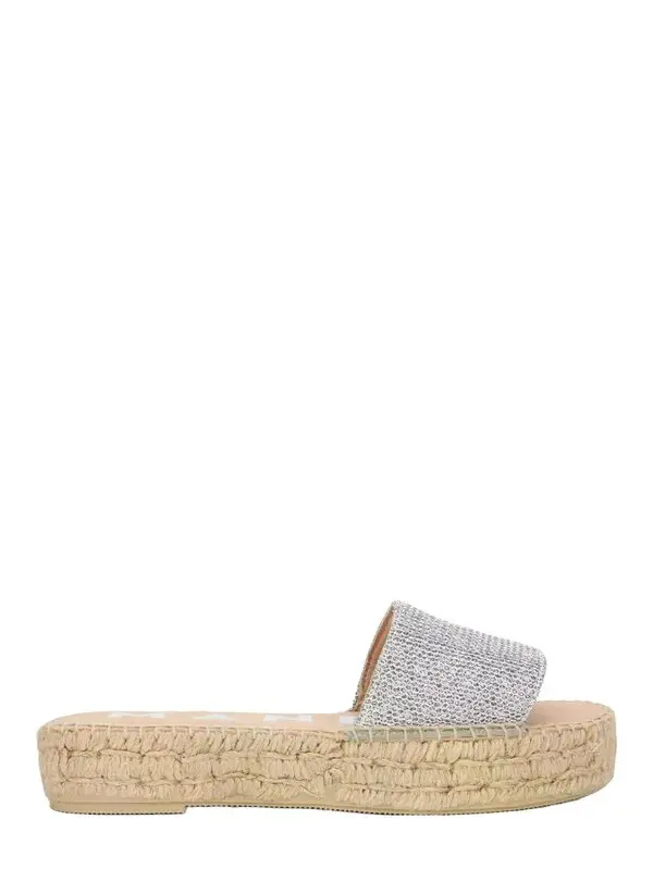 Manebí Glitter Platform Sandals - Silver
