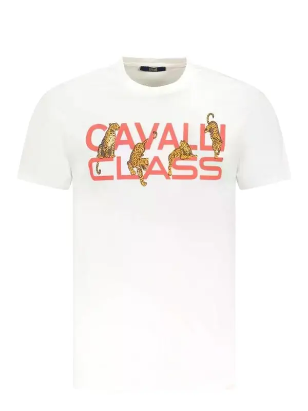 Roberto Cavalli Leopard-print Logo T-shirt - White
