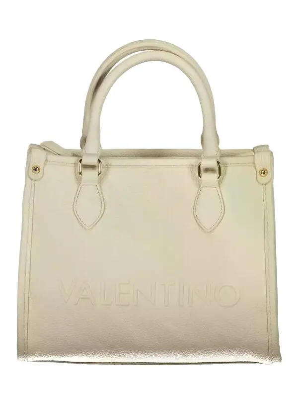 MARIO VALENTINO Embossed-logo Pebbled Tote Bag - Neutrals