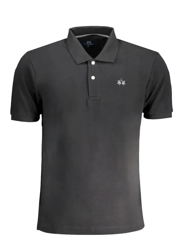 LA MARTINA Logo-embroidered Polo Shirt - Black